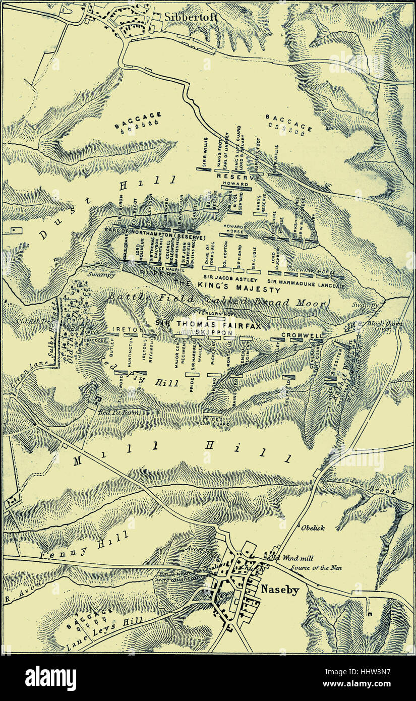 English civil war map hi-res stock photography and images - Alamy