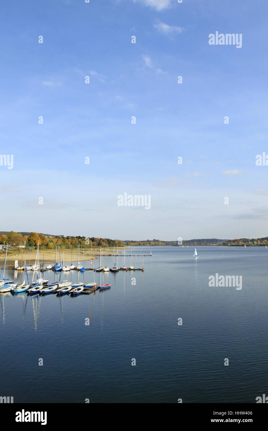 nature-sanctuary, artificial lake, yacht, sailing boat, sailboat, dam ...