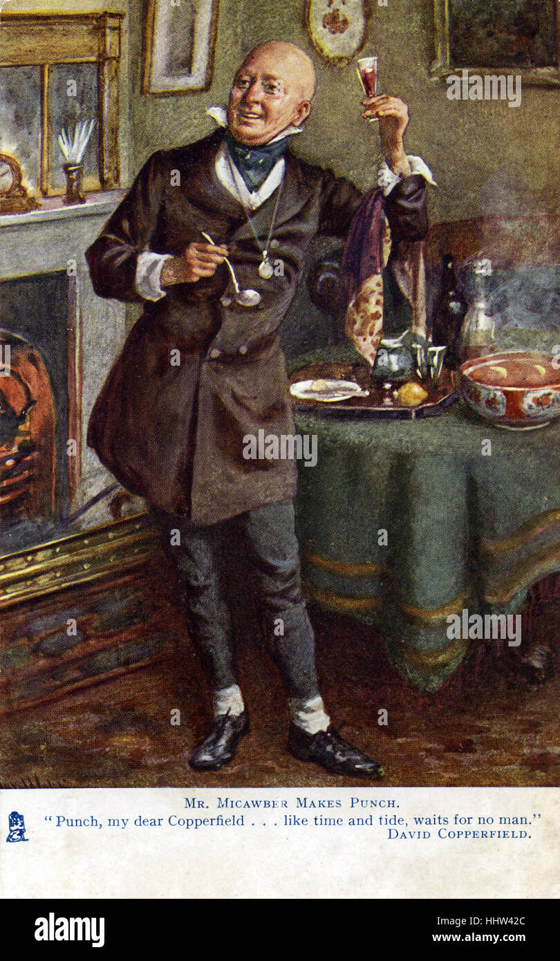 'David Copperfield' by Charles Dickens. Mr Micawber makes punch ...