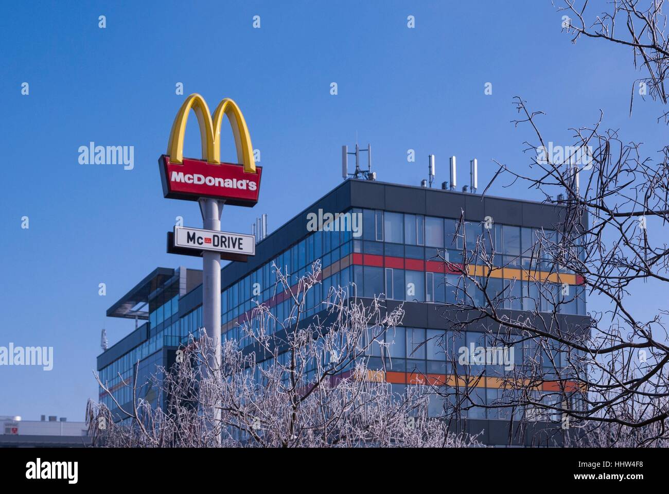 McDonalds, sign, banner Stock Photo - Alamy