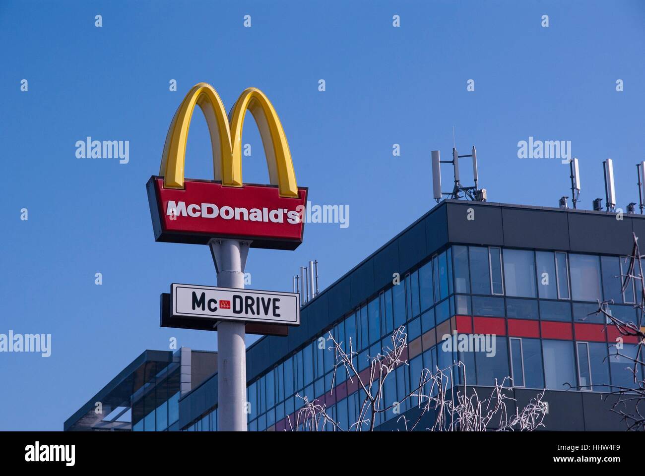 McDonalds, sign, banner Stock Photo - Alamy