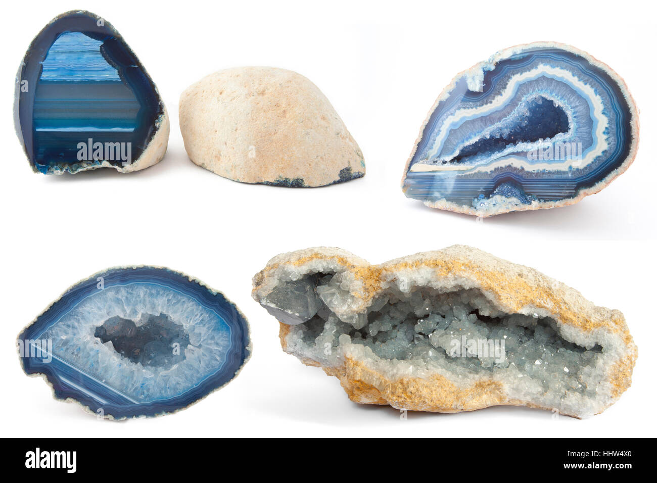 Section of a white and blue geodes Stock Photo - Alamy