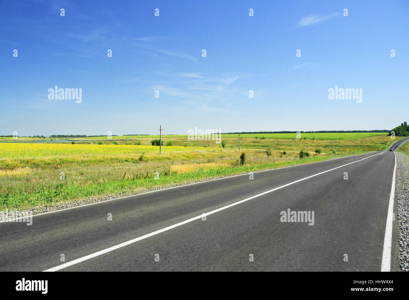 hill, cloud, field, summer, summerly, asphalt, trip, motorway, highway ...