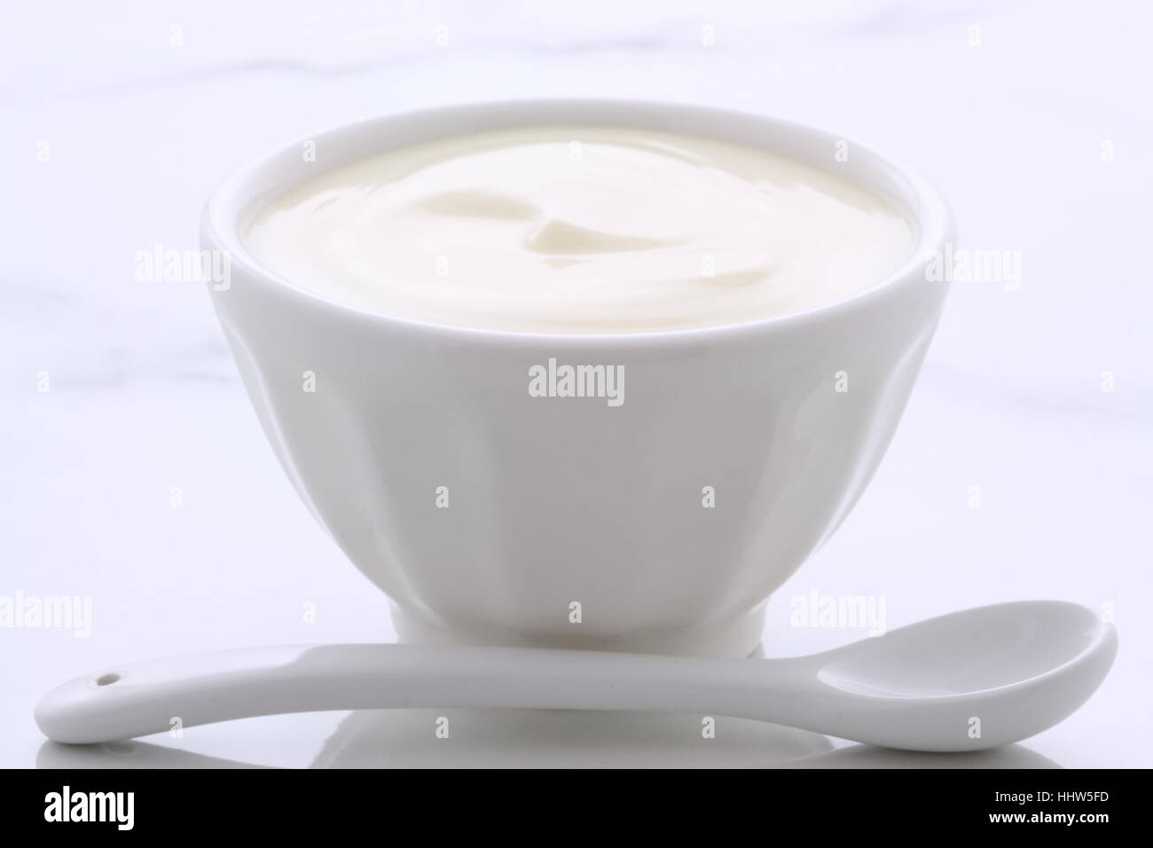 Delicious, nutritious and healthy fresh plain yogurt on vintage italian ...