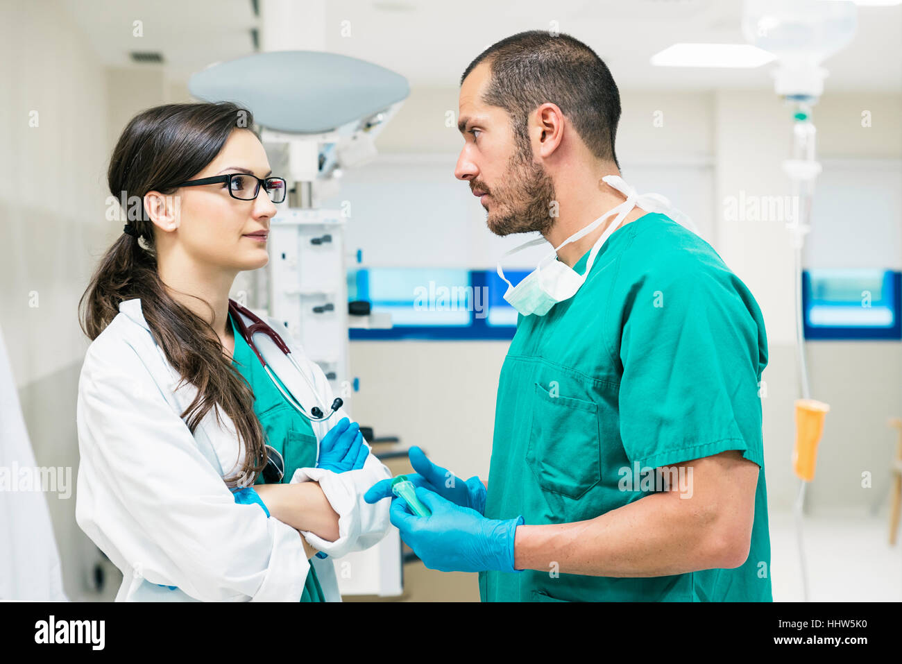 Medical team workers talking in hospital room. Medical Concept Stock ...