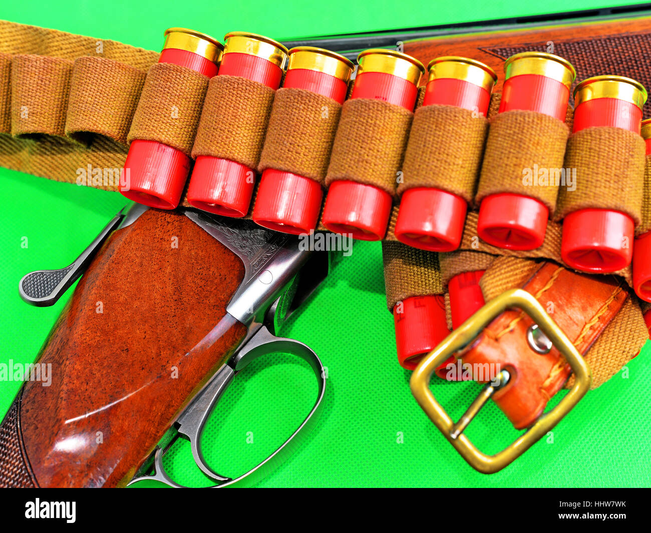 Over and Under shotgun cartridges and belt Stock Photo - Alamy