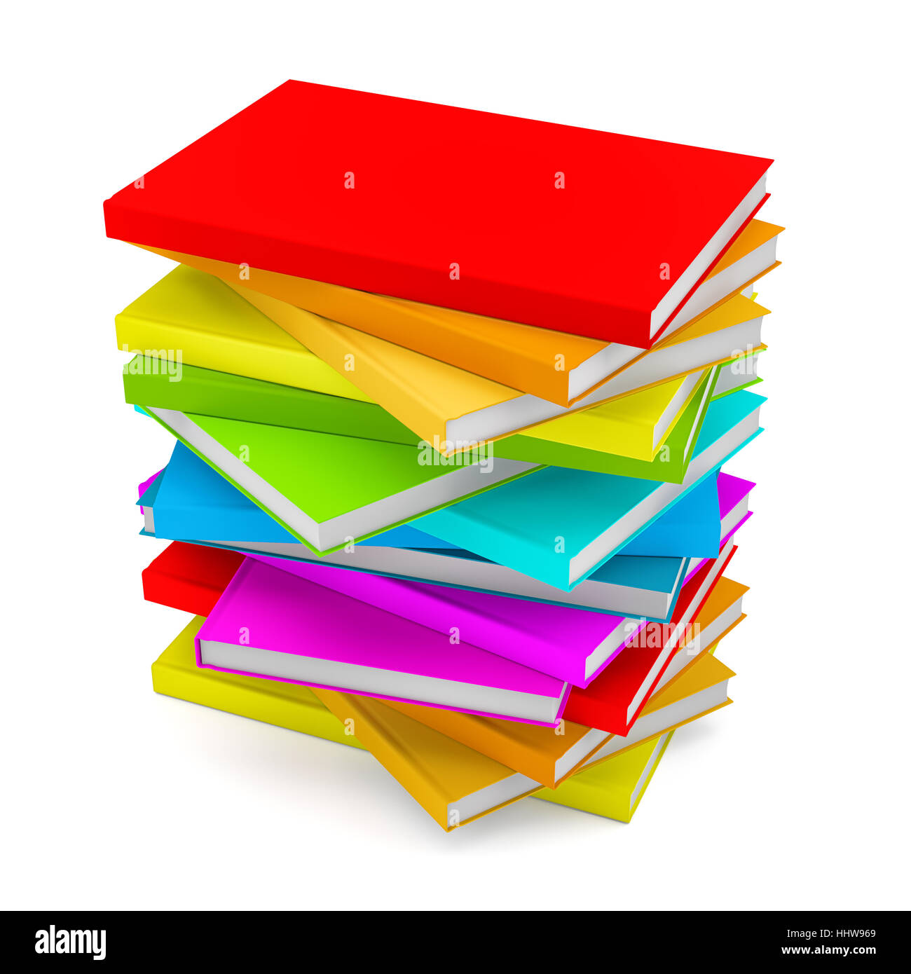 Books stack - isolated on white background Stock Photo - Alamy