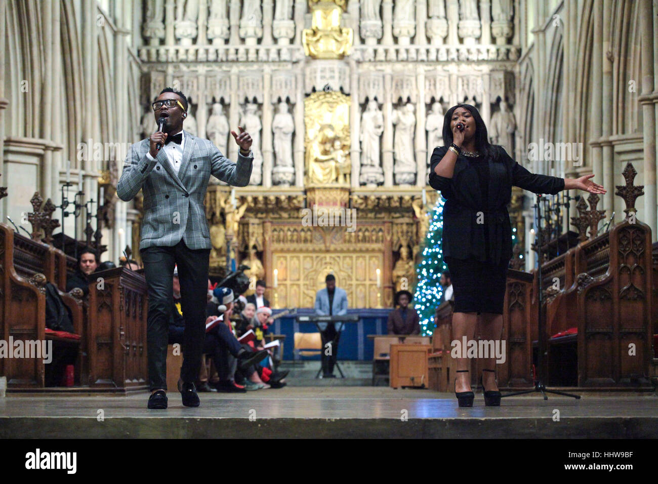 Faith Child performing at the Christmas Carol Service at Southwark ...