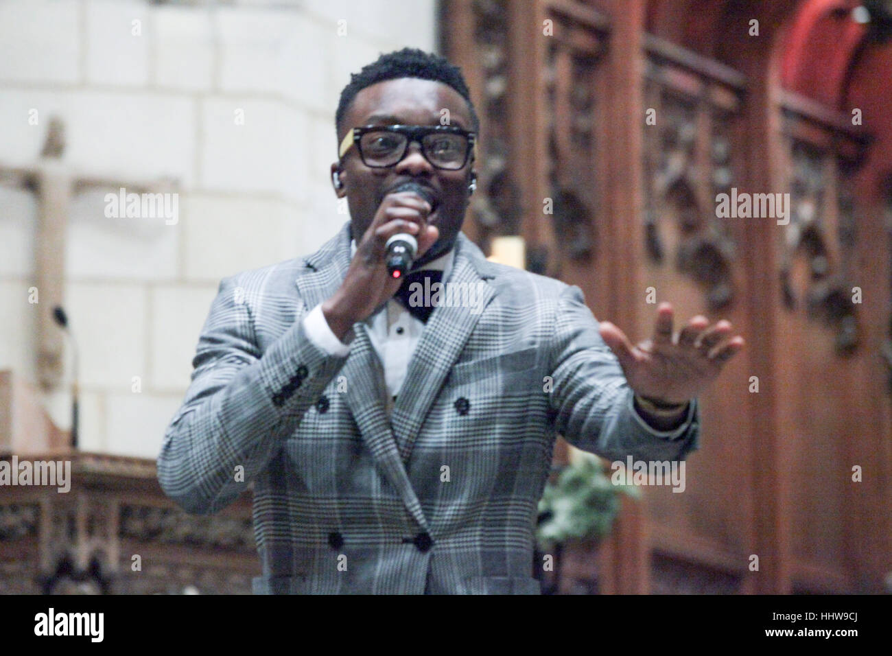 Faith Child performing at the Christmas Carol Service at Southwark ...