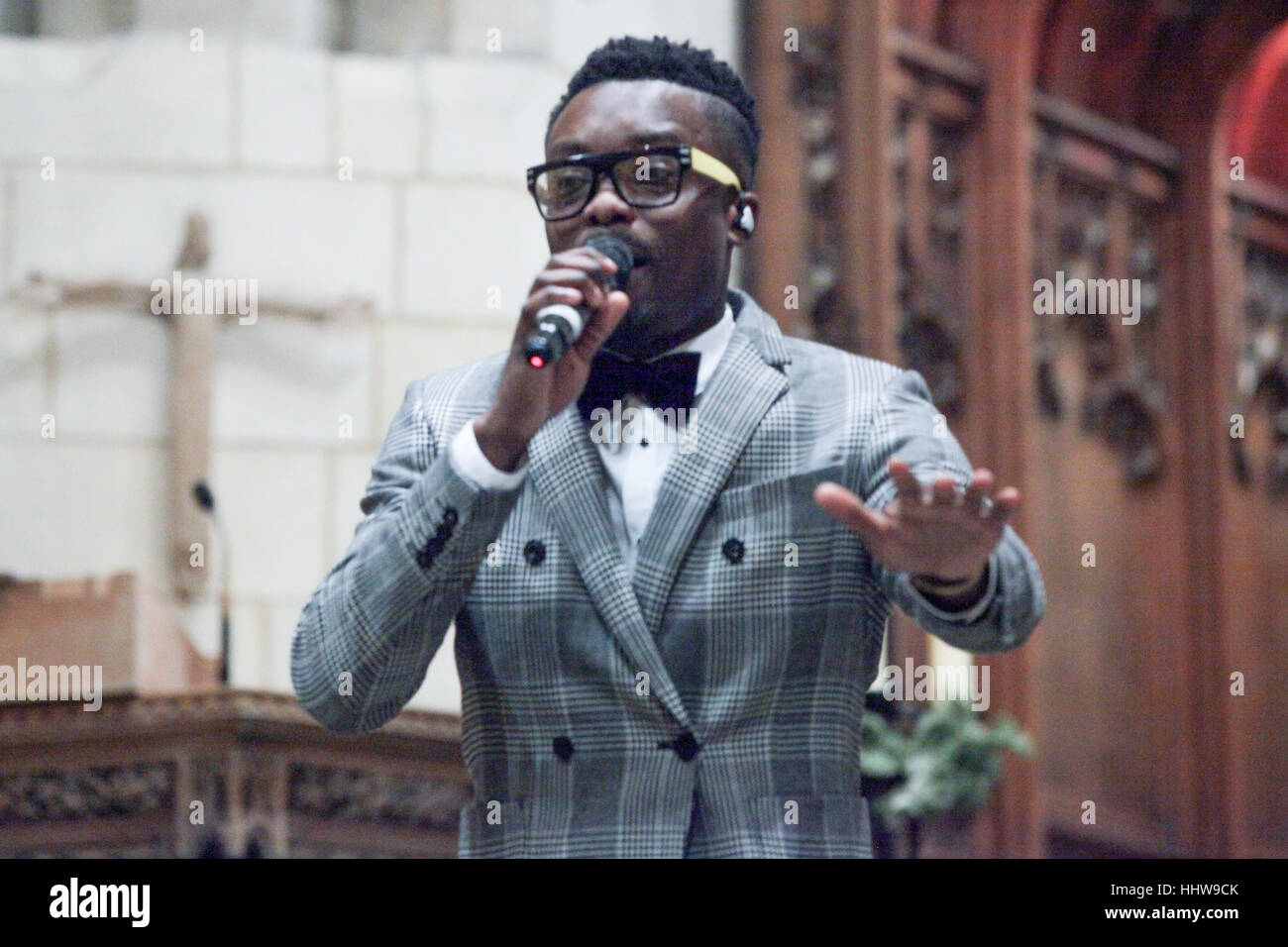 Faith Child performing at the Christmas Carol Service at Southwark ...