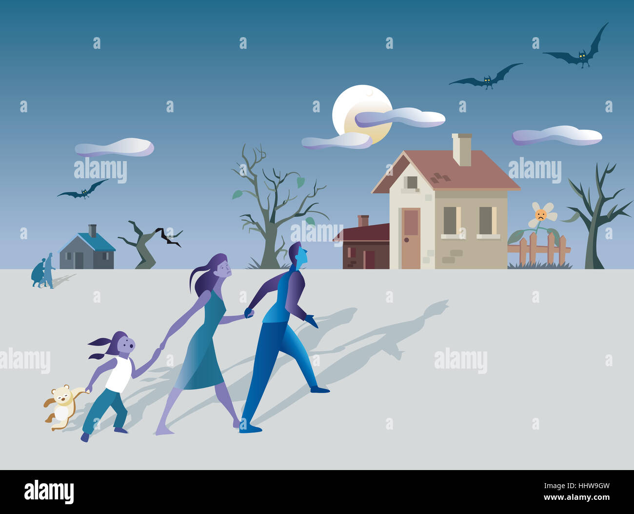 house, building, sad, crisis, absence, abandoned, familiy, family, blue ...