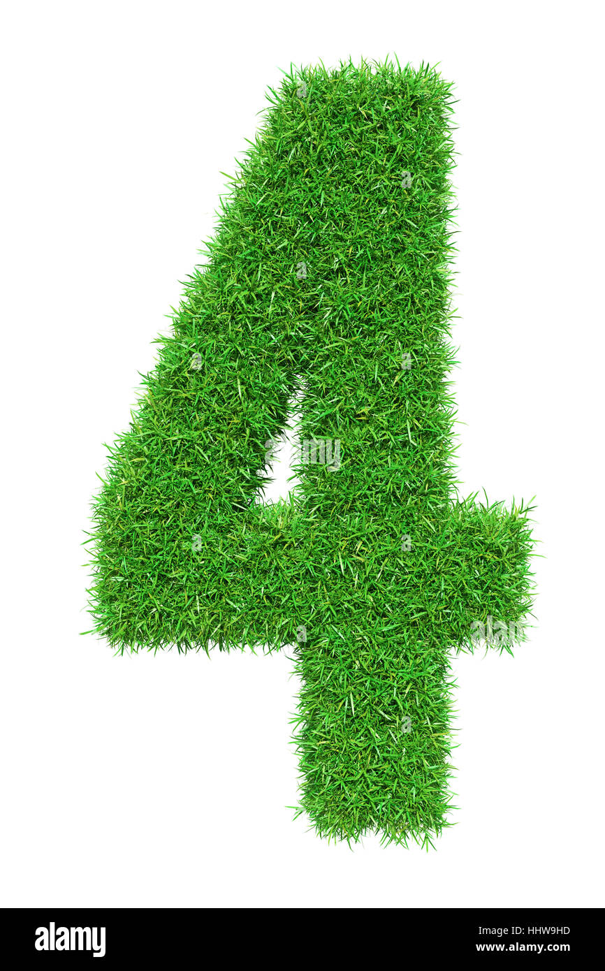Green grass number 4 Stock Photo - Alamy