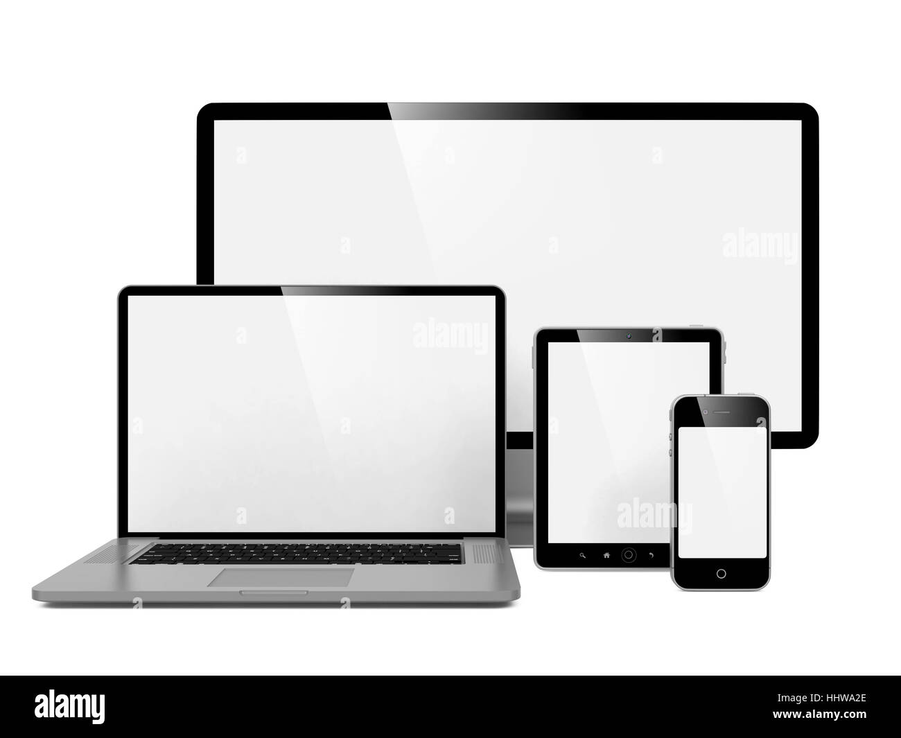 Computer, Laptop and Phone. Set of Computer Devices Stock Photo - Alamy