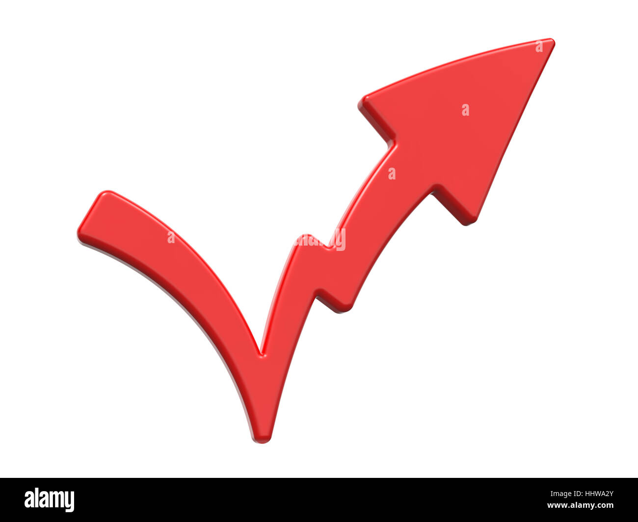 Check Mark Symbolizing Increase. Isolated on White Background Stock ...