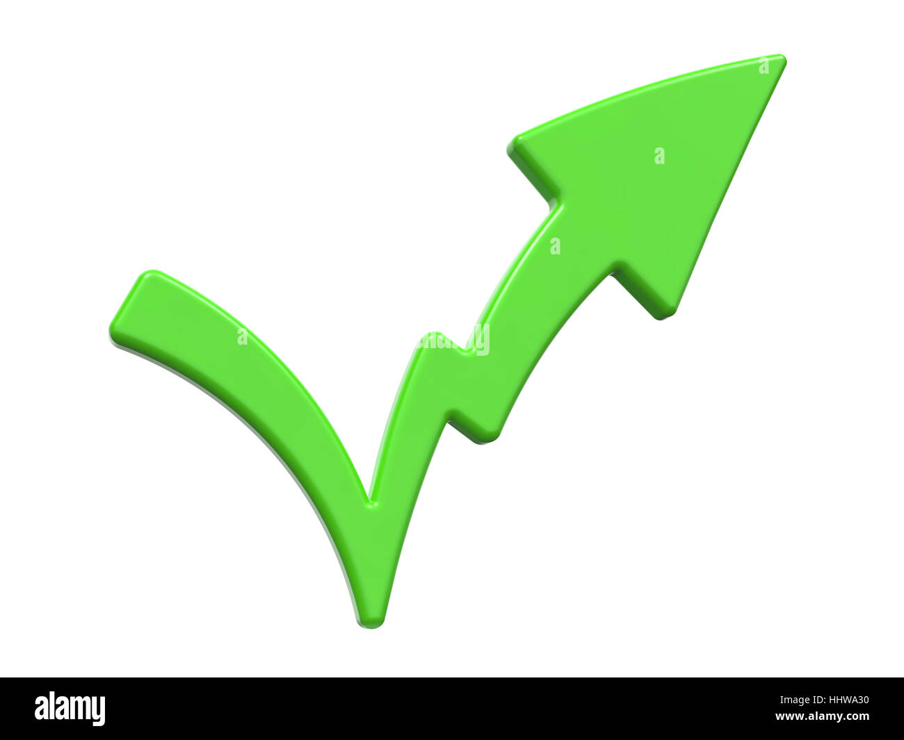 Check Mark Symbolizing Increase. Isolated on White Background Stock ...