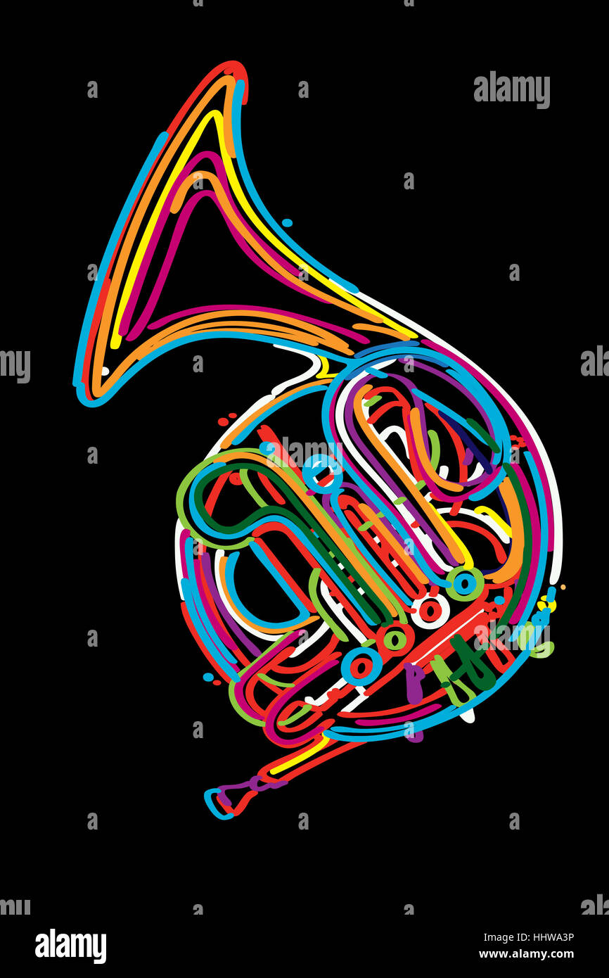 French horn instrument design hi-res stock photography and images - Alamy
