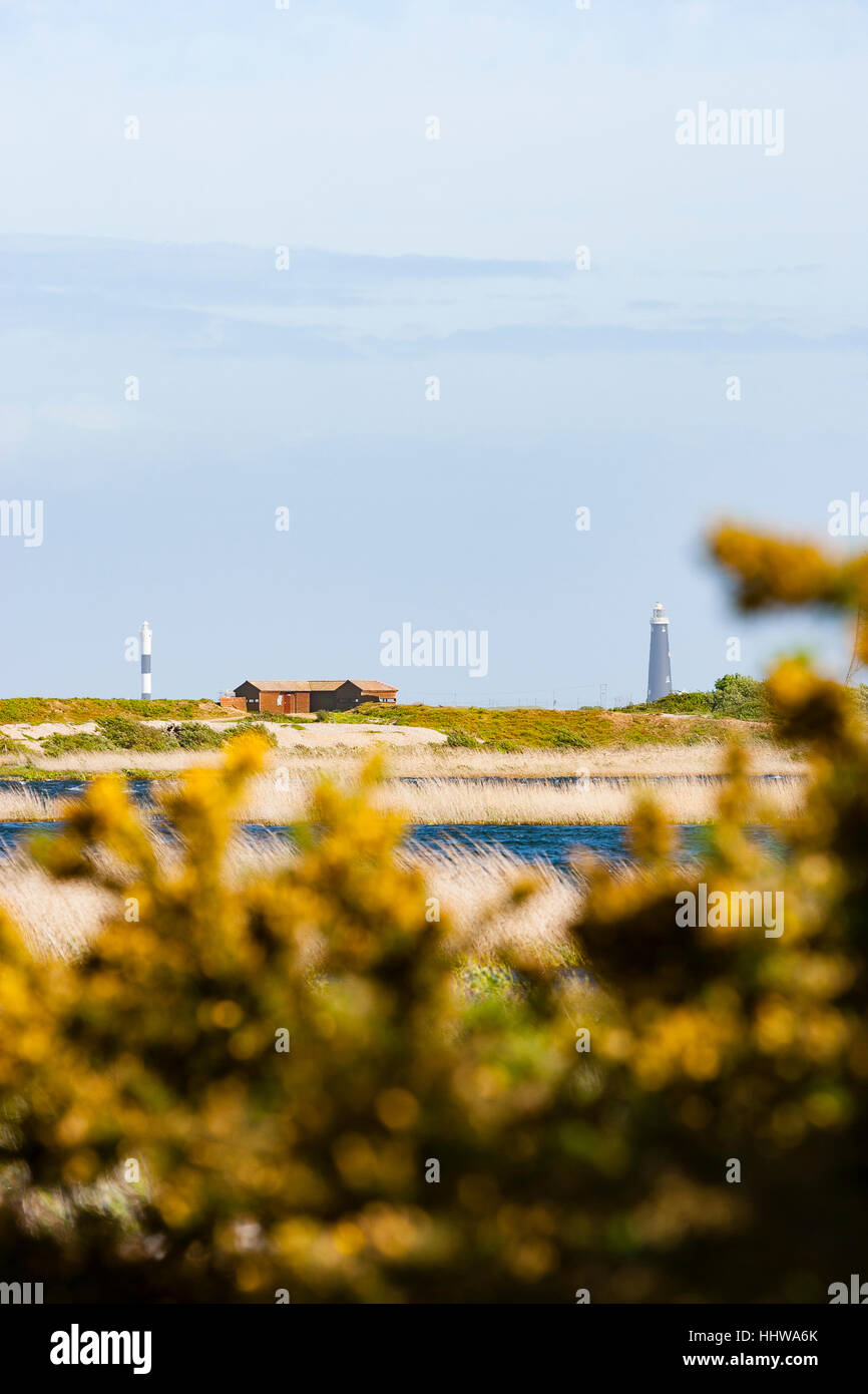 Dungeness, Kent, UK. Distant view of Dungeness lighthouse Stock Photo ...