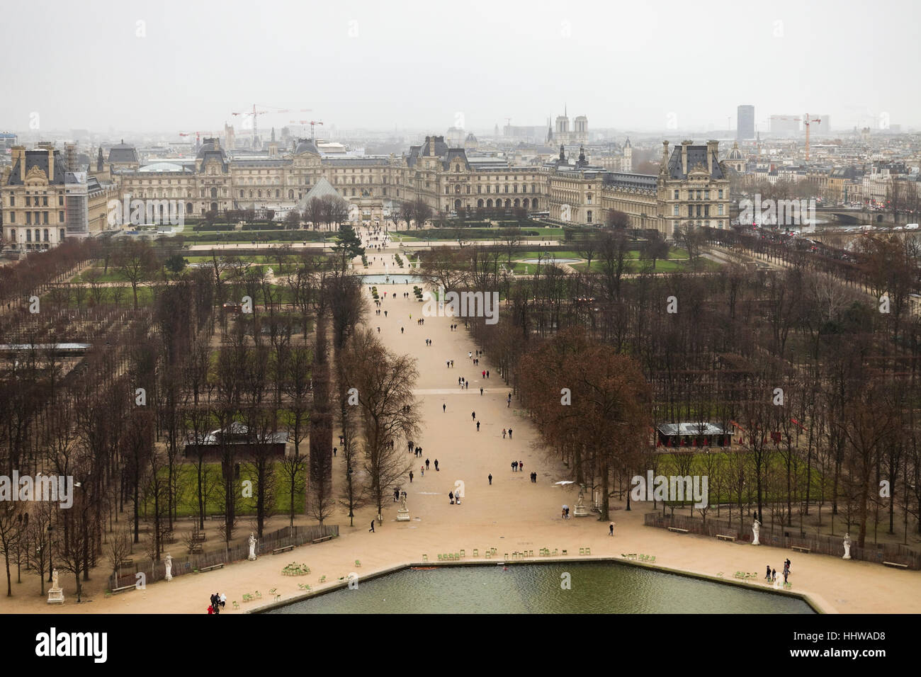 Louvre museum aerial view hi-res stock photography and images - Alamy
