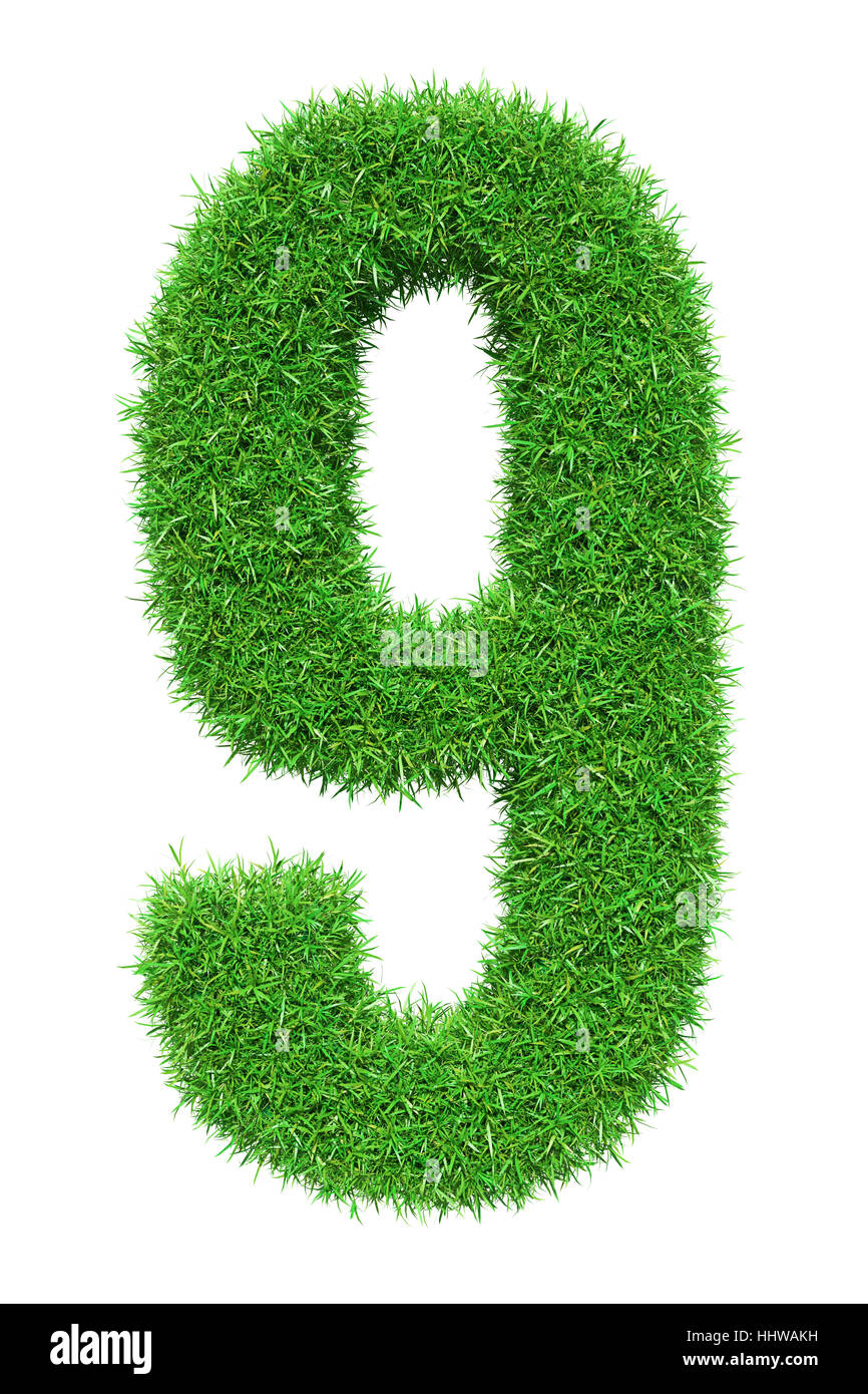 Green grass number 9 Stock Photo - Alamy