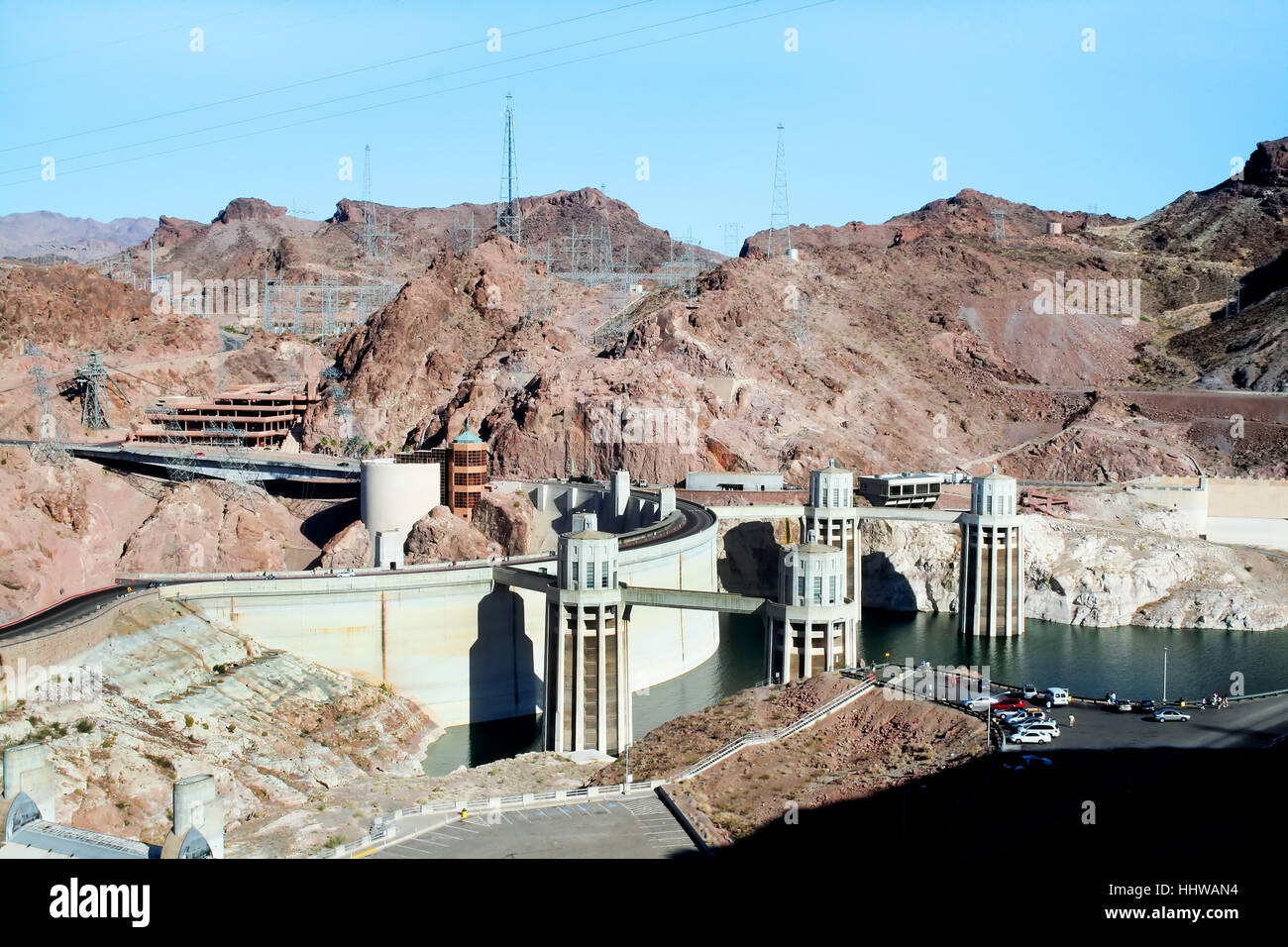 tourist attraction, dam, embankment, buildings, famous, mountains ...