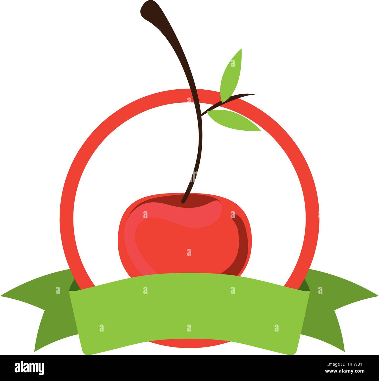 label silhouette colorful with cherry vector illustration Stock Vector ...