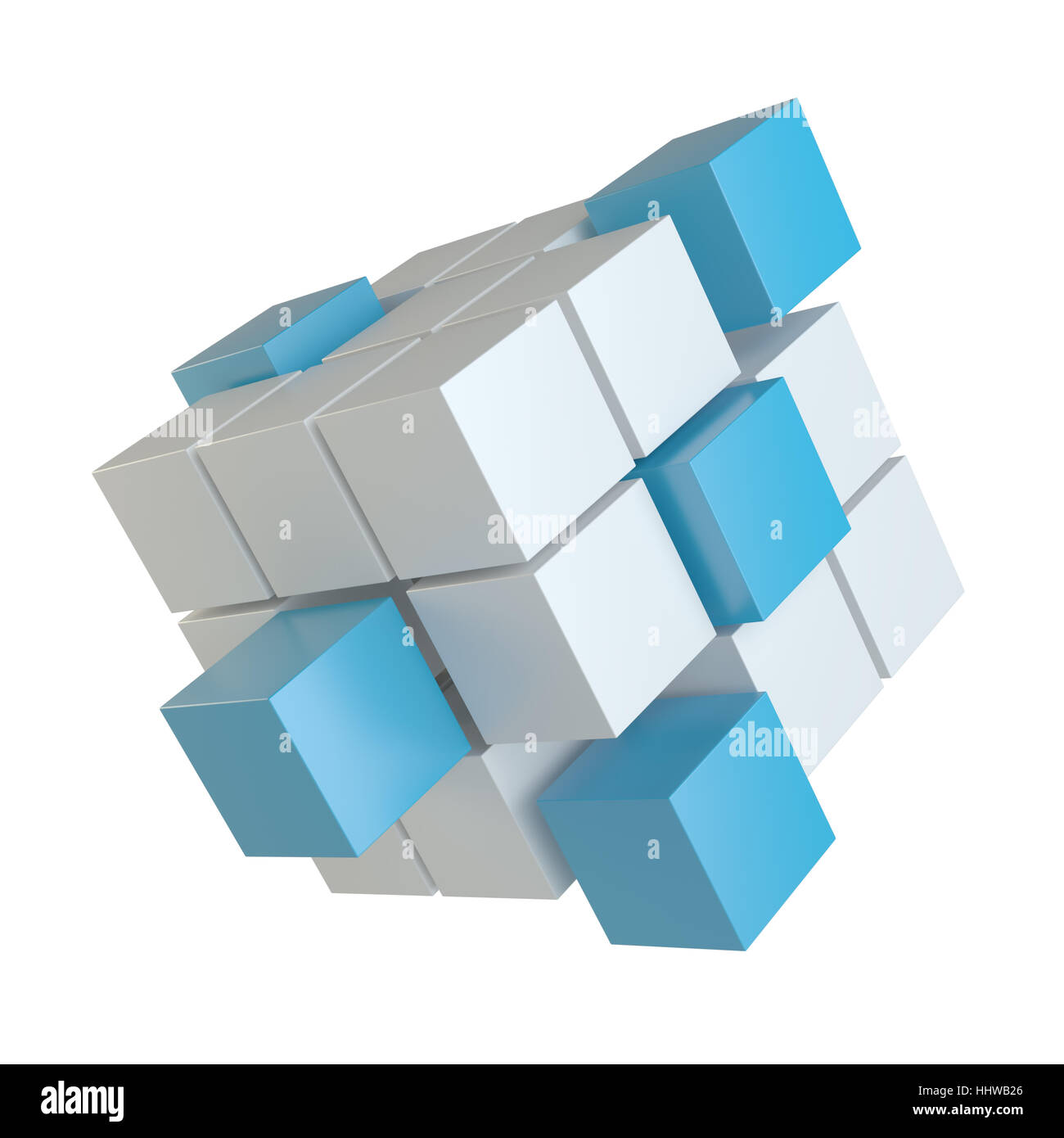 Abstract cube assembling from blocks Stock Photo - Alamy