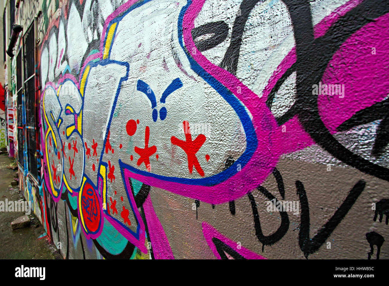 Amazing colorful graffiti in the Baltic Triangle area of Liverpool UK ...