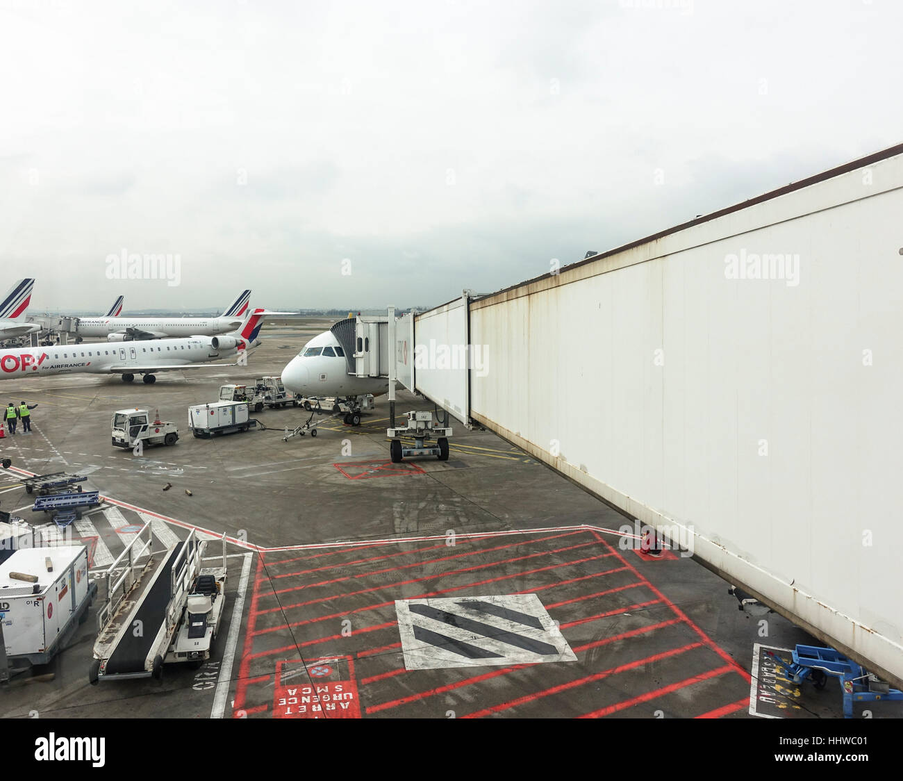 Entrance gate to airplane, Airport Orly, Paris, France Stock Photo - Alamy