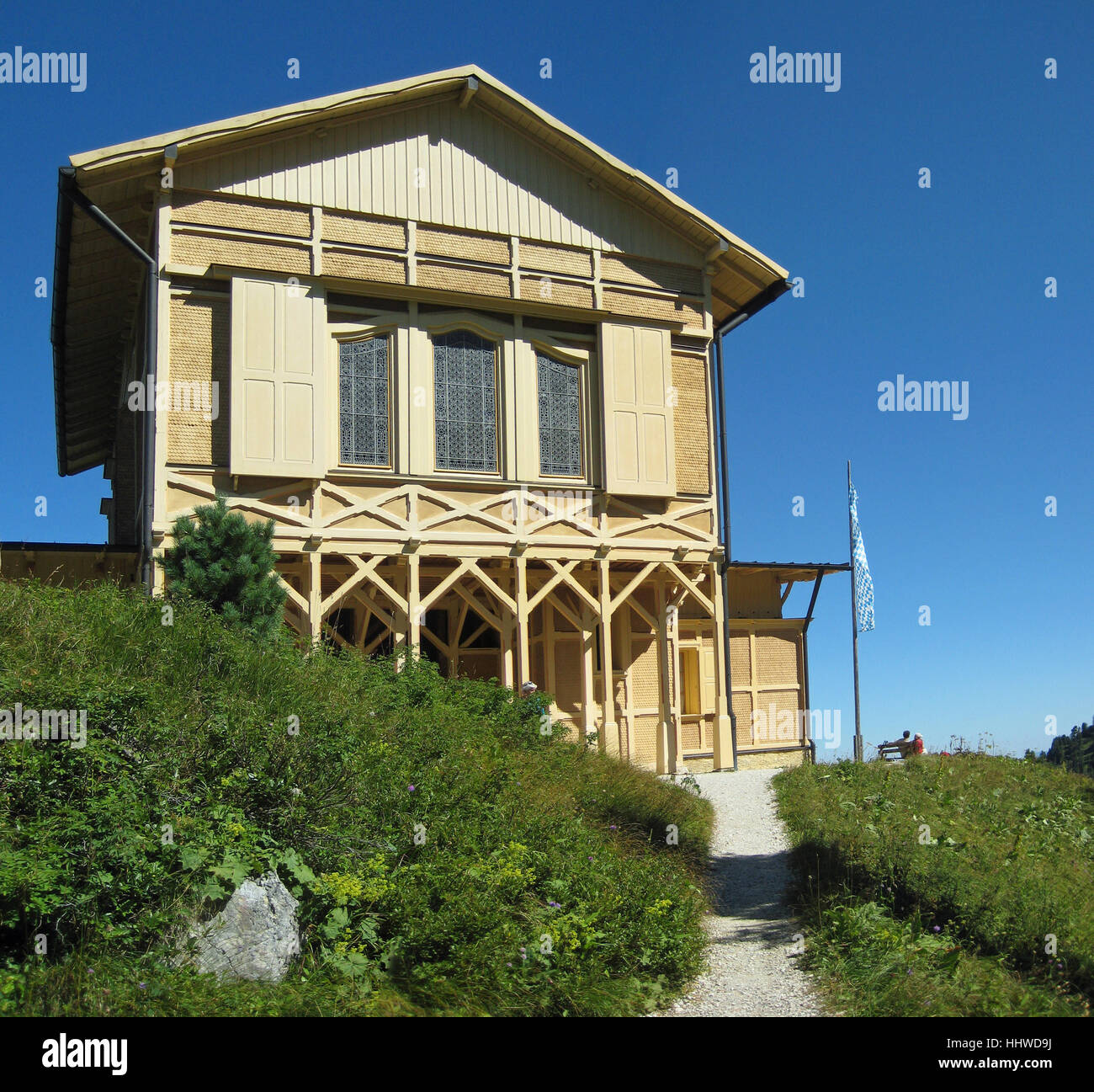 historical, hunting lodge, royal, blue, house, building, historical ...