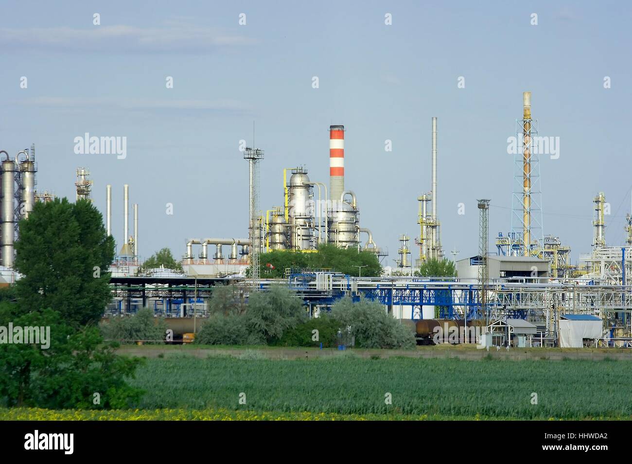 Industrial structures of an oil refinery Stock Photo - Alamy