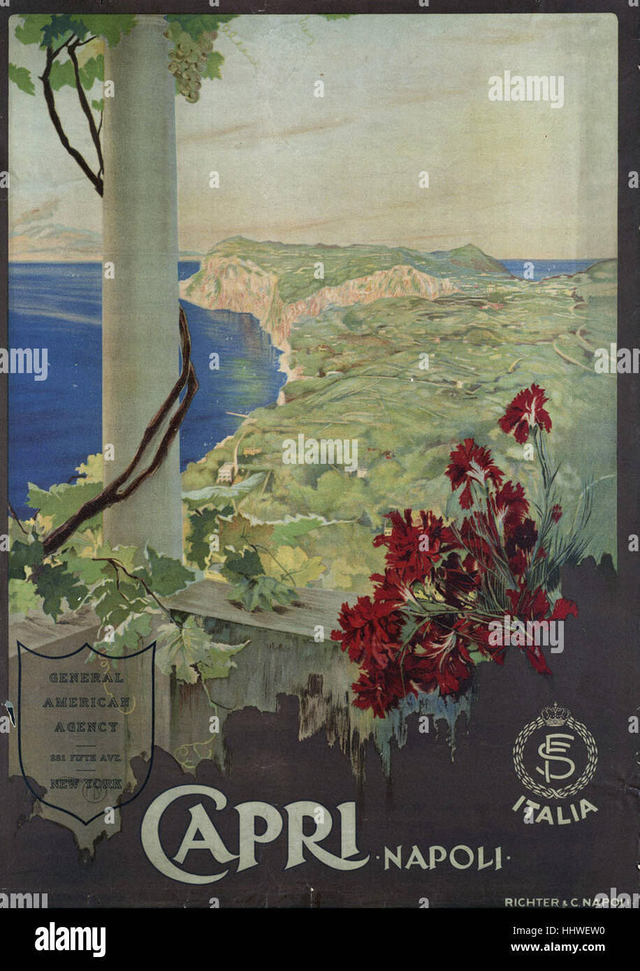 Capri. Napoli - Vintage travel poster 1920s-1940s Stock Photo - Alamy