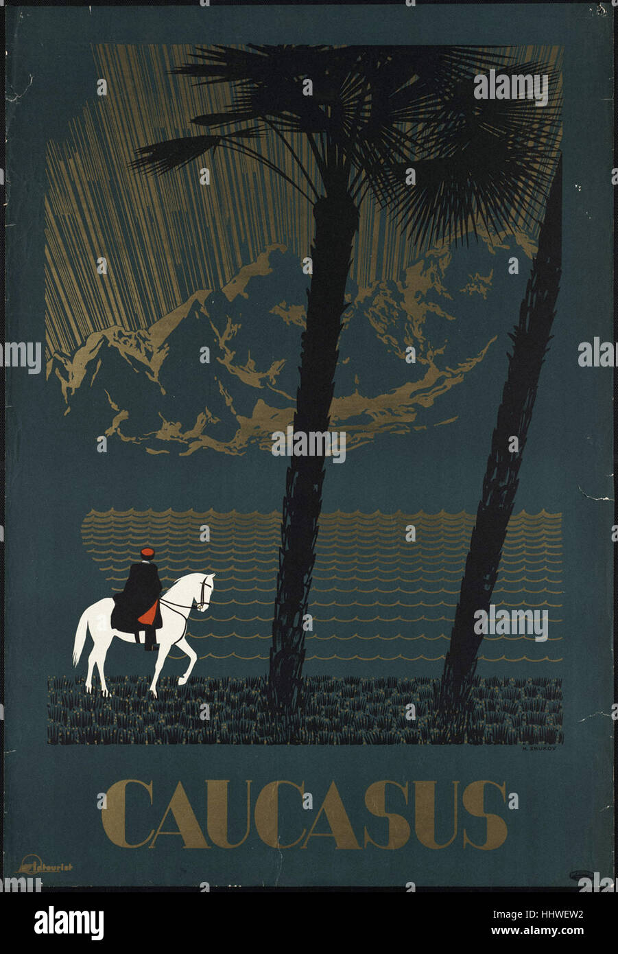 Caucasus - Vintage travel poster 1920s-1940s Stock Photo - Alamy