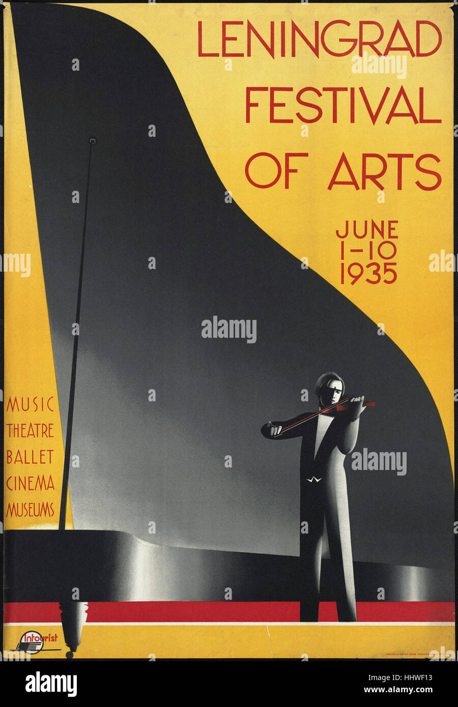 Leningrad festival of arts - Vintage travel poster 1920s-1940s Stock ...