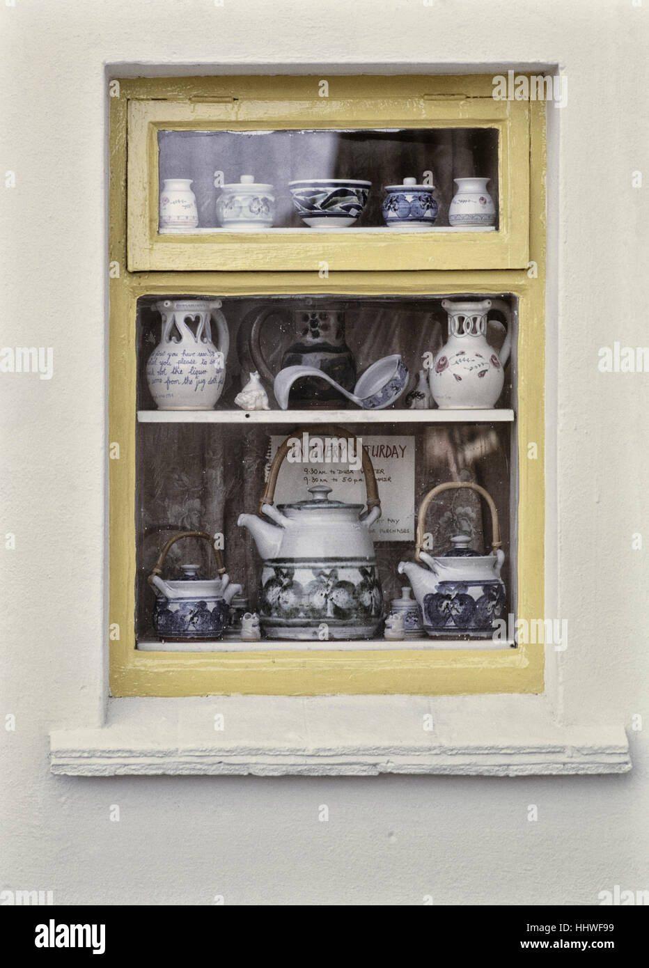 Ceramic pottery shop window display. UK Stock Photo - Alamy