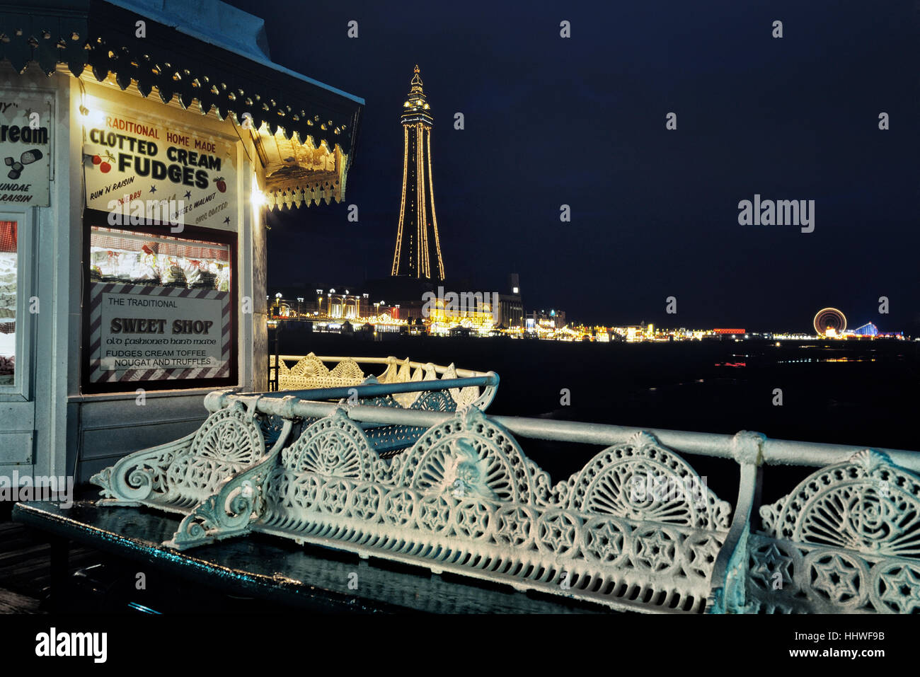 Blackpool tower at night hi-res stock photography and images - Alamy