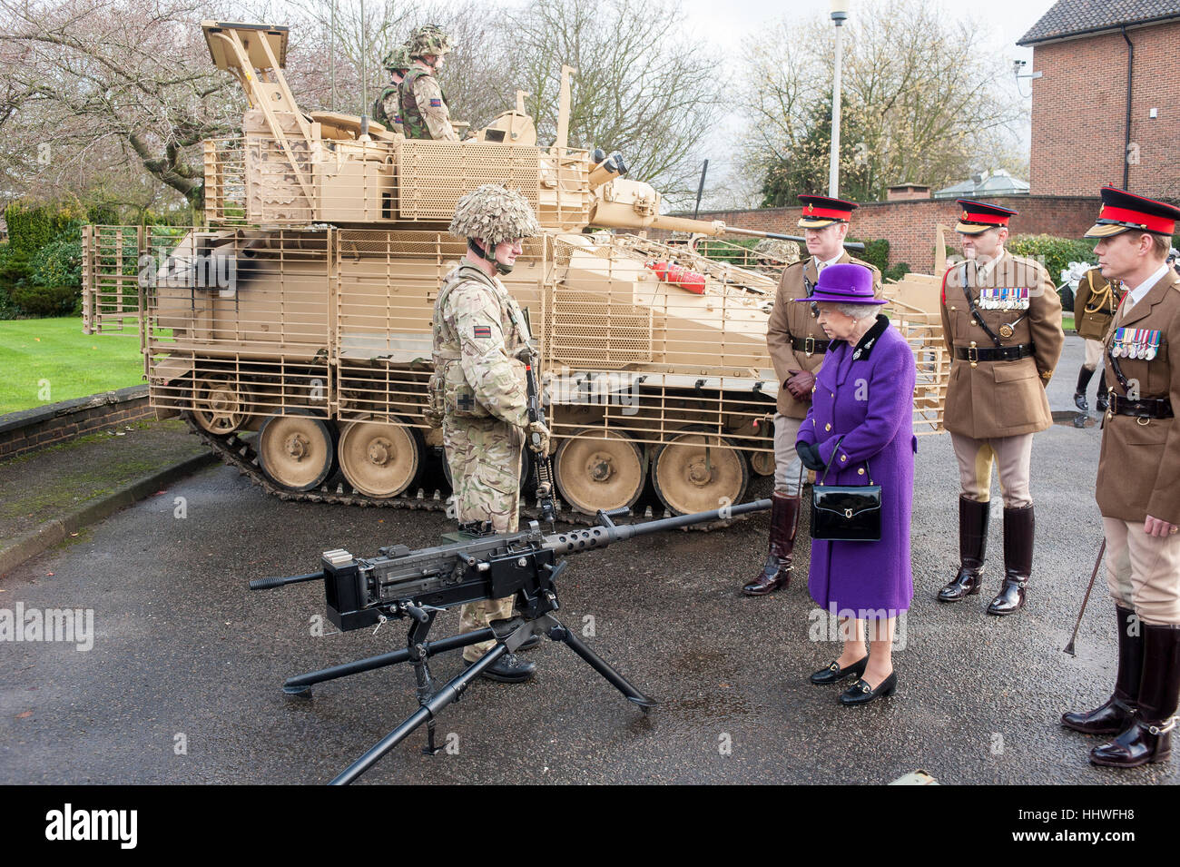 HM The Queen meeting members of the Household Cavalry at Combermere ...