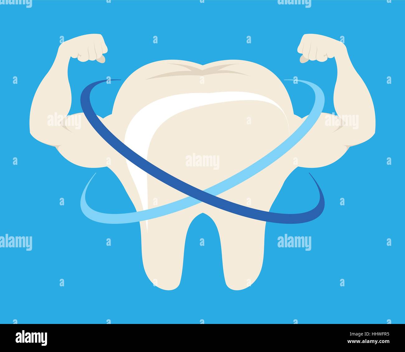 strong tooth with muscle illustration vector design concept Stock ...