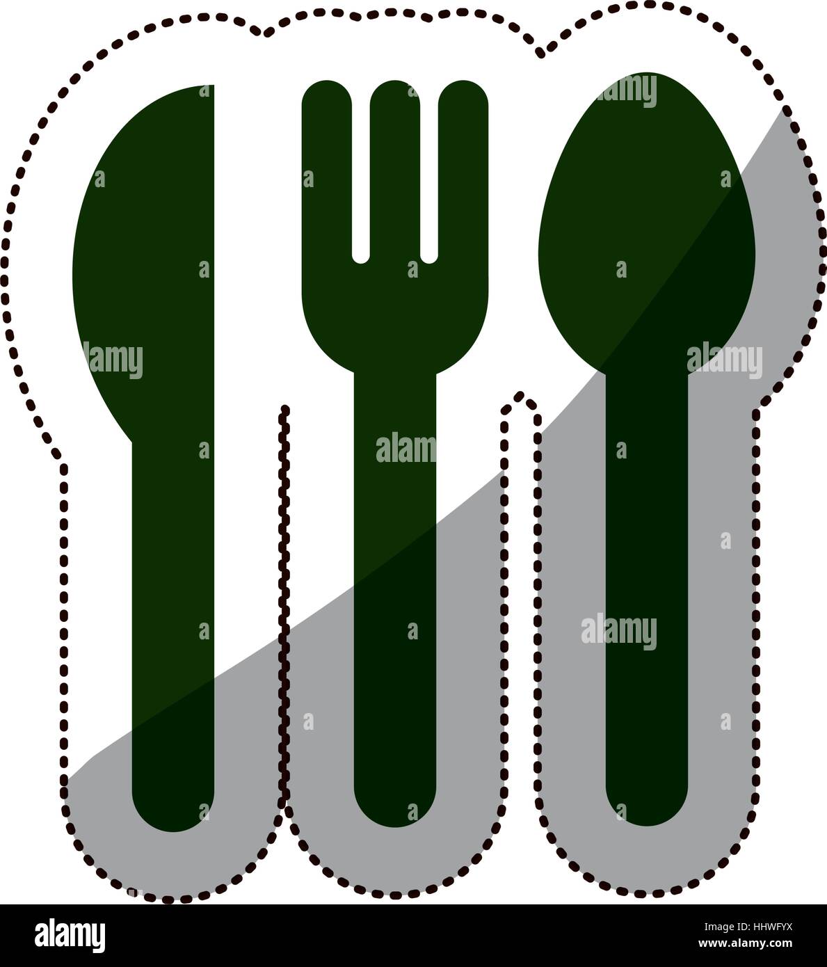 sticker set collection cutlery icon flat vector illustration Stock ...