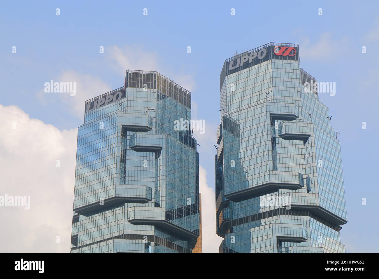 Lippo Center in Hong Kong. Lippo Center is a twin-tower skyscraper ...