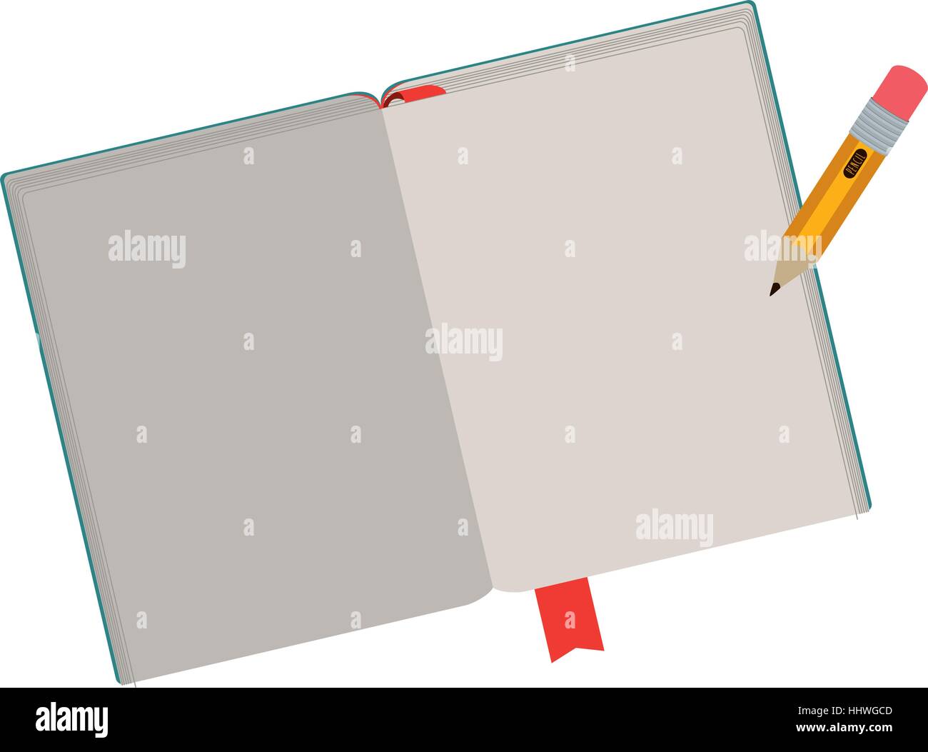 Pencil letter ribbon school hi-res stock photography and images - Alamy