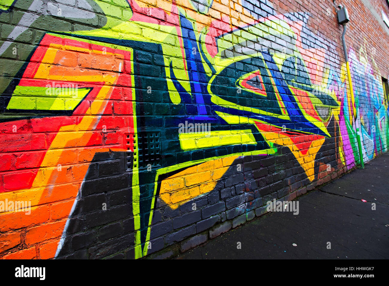 Amazing colorful graffiti in the Baltic Triangle area of Liverpool UK ...