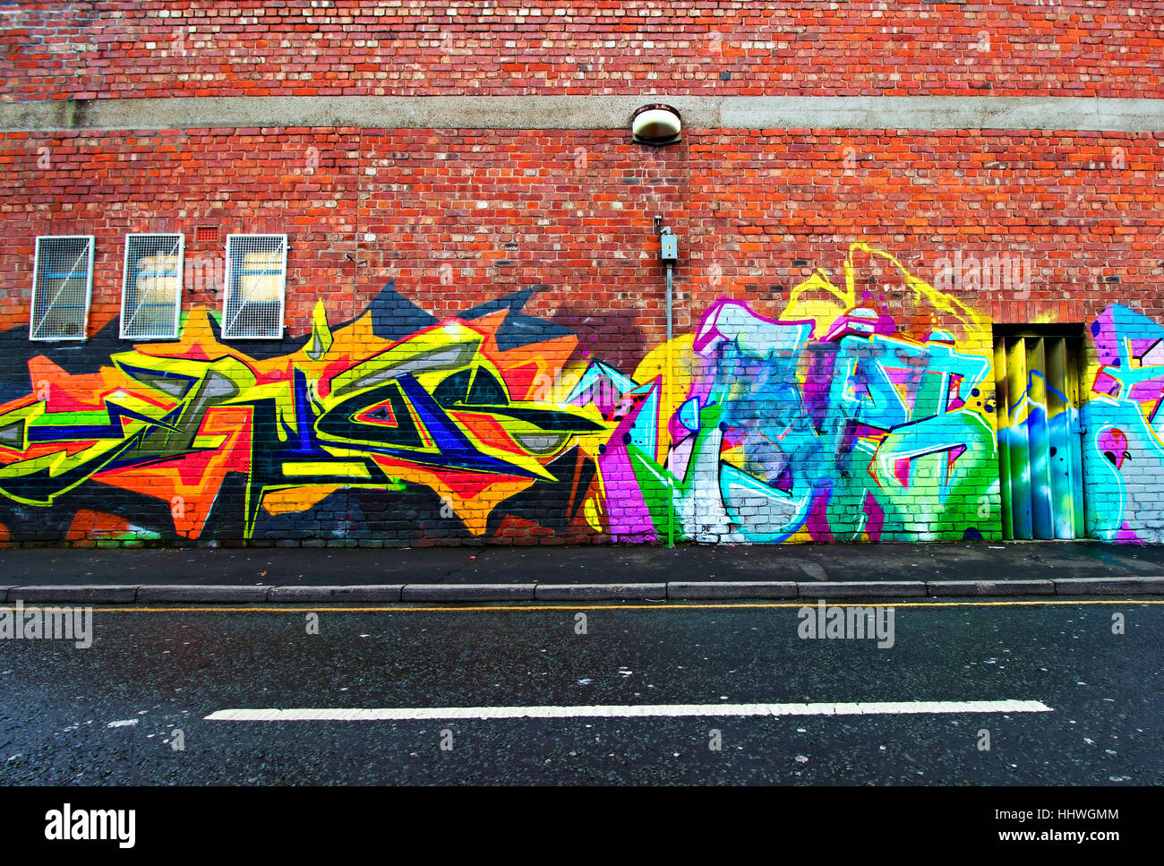 Amazing colorful graffiti in the Baltic Triangle area of Liverpool UK ...