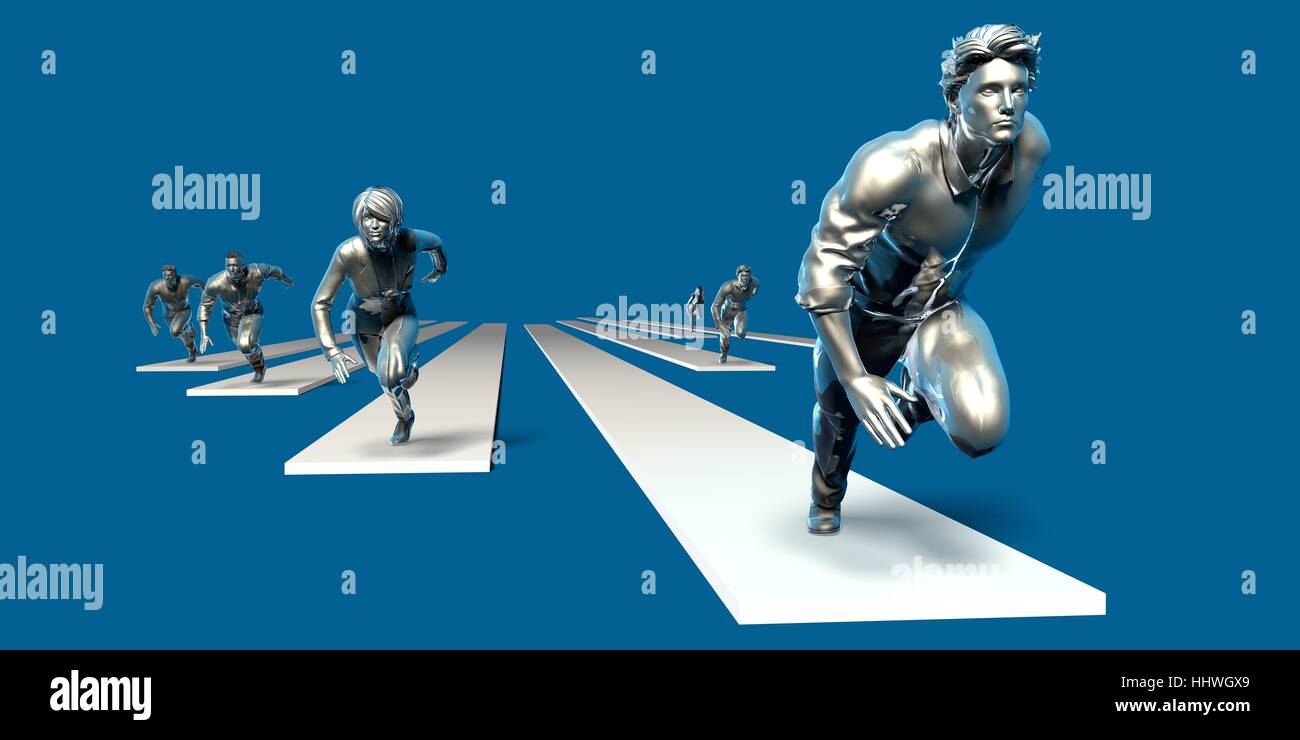 Businessmen Teamwork Running Together as a Concept in 3d Stock Photo ...