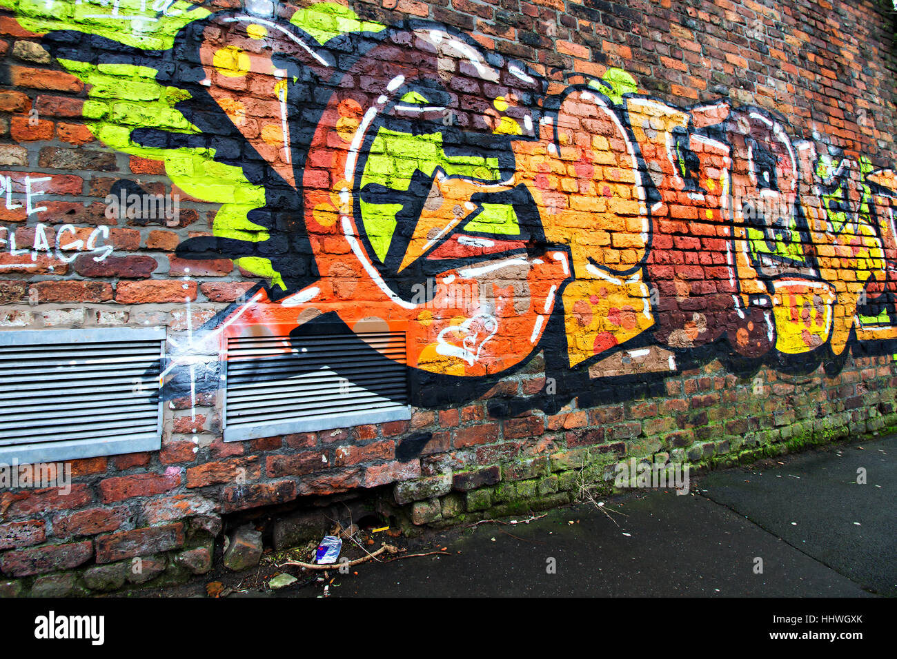 Amazing colorful graffiti in the Baltic Triangle area of Liverpool UK ...