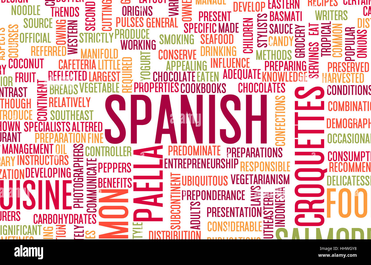 Spanish Food and Cuisine Menu Background with Local Dishes Stock Photo ...