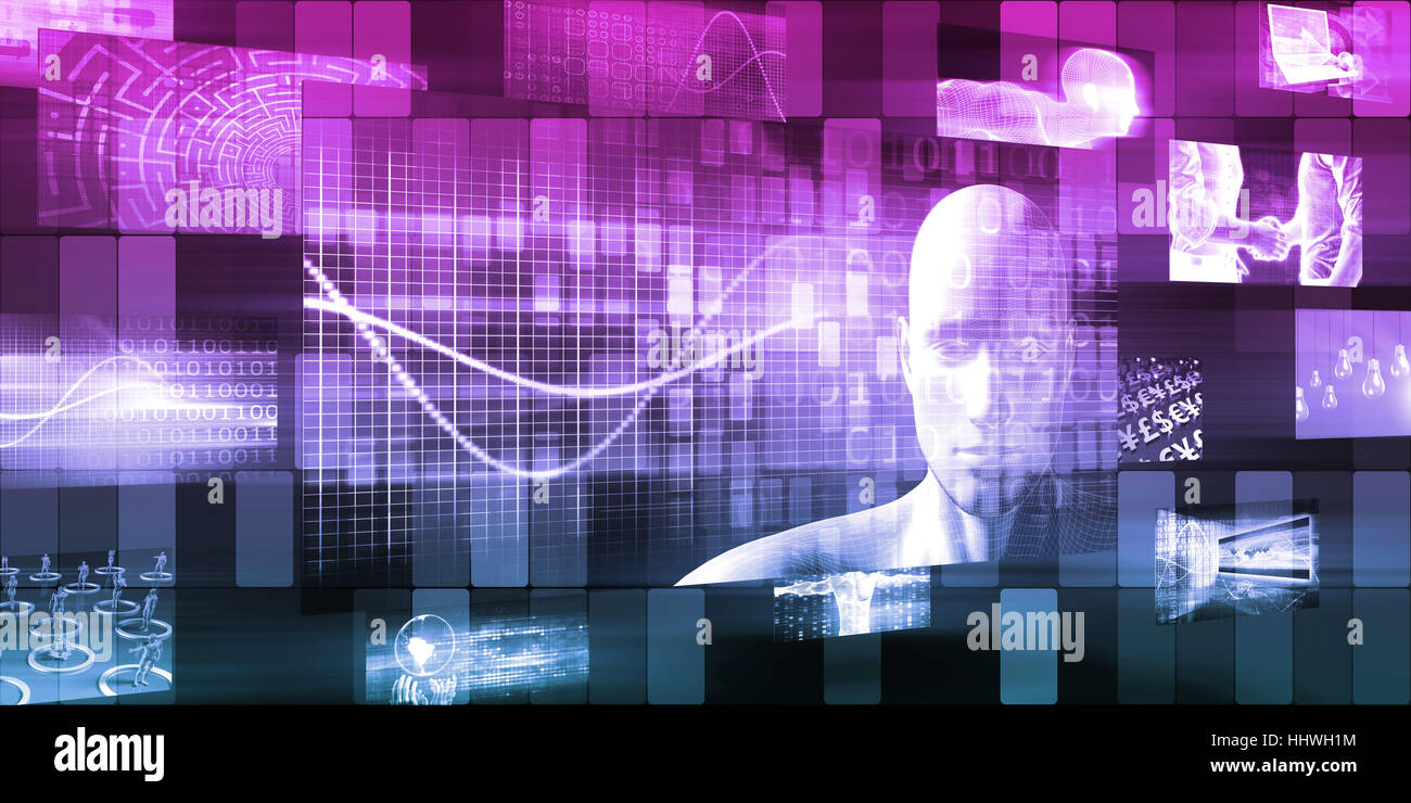 Digital Communication on the Internet with Data Stock Photo - Alamy