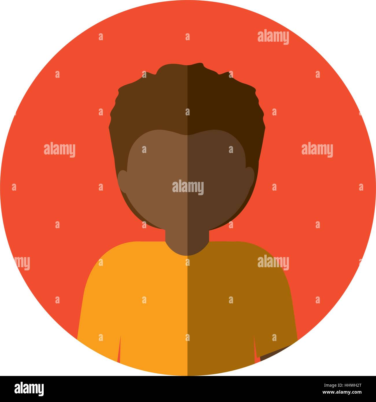 circle with half body afro man with short hair and middle shadow vector ...