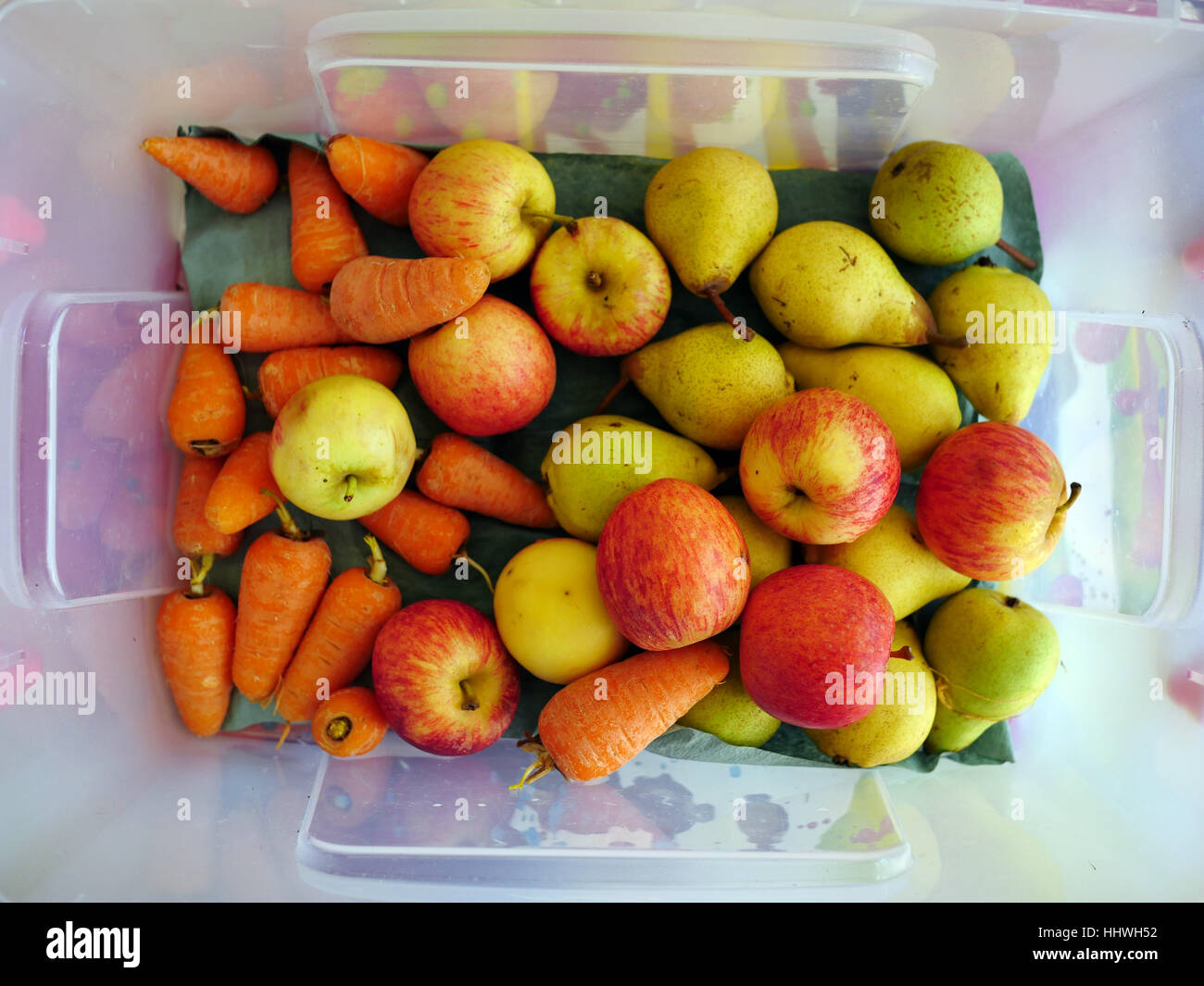 box of fruit for primary school childen Stock Photo - Alamy