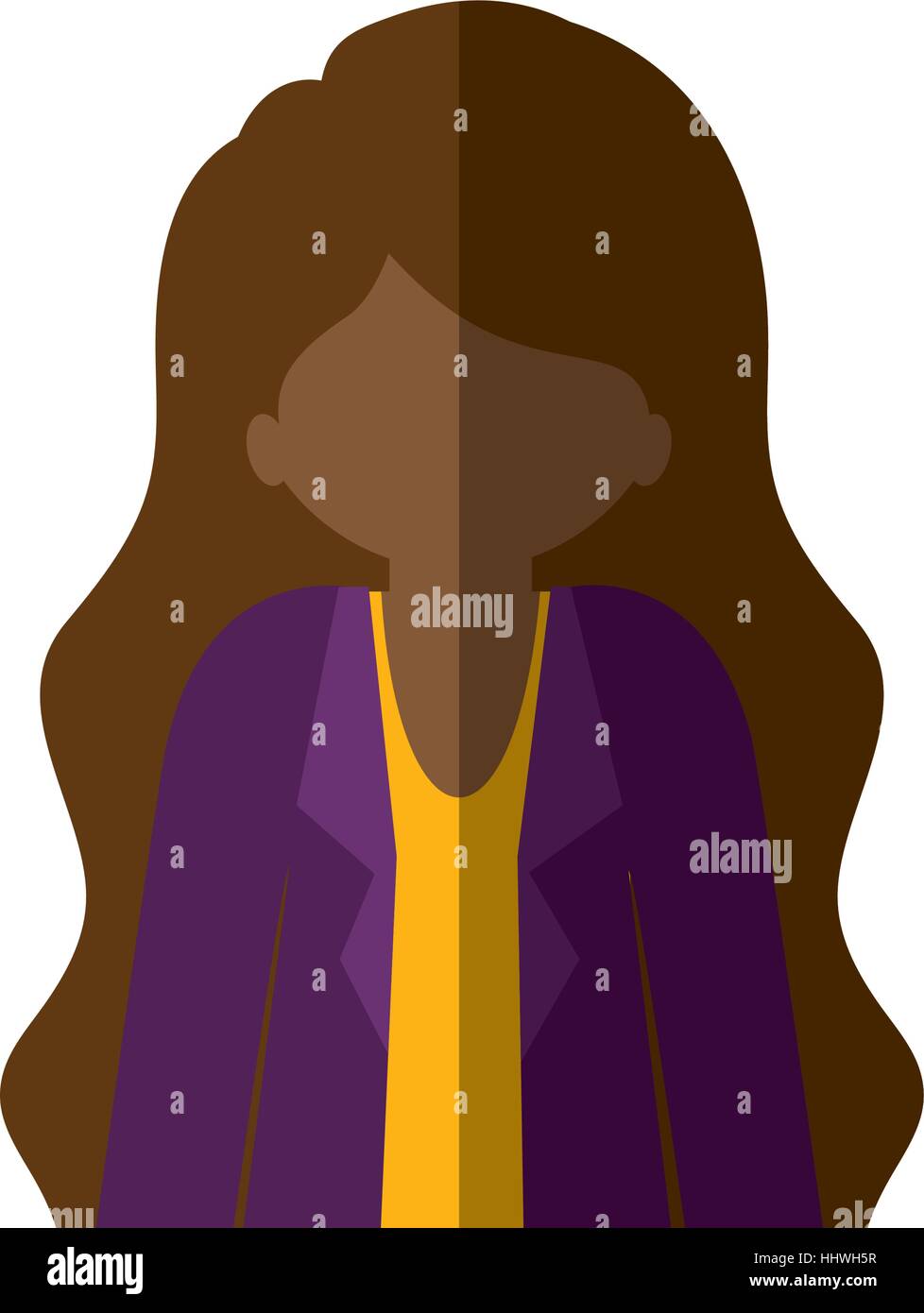 half body afro woman with jacket and long hair and middle shadow vector ...