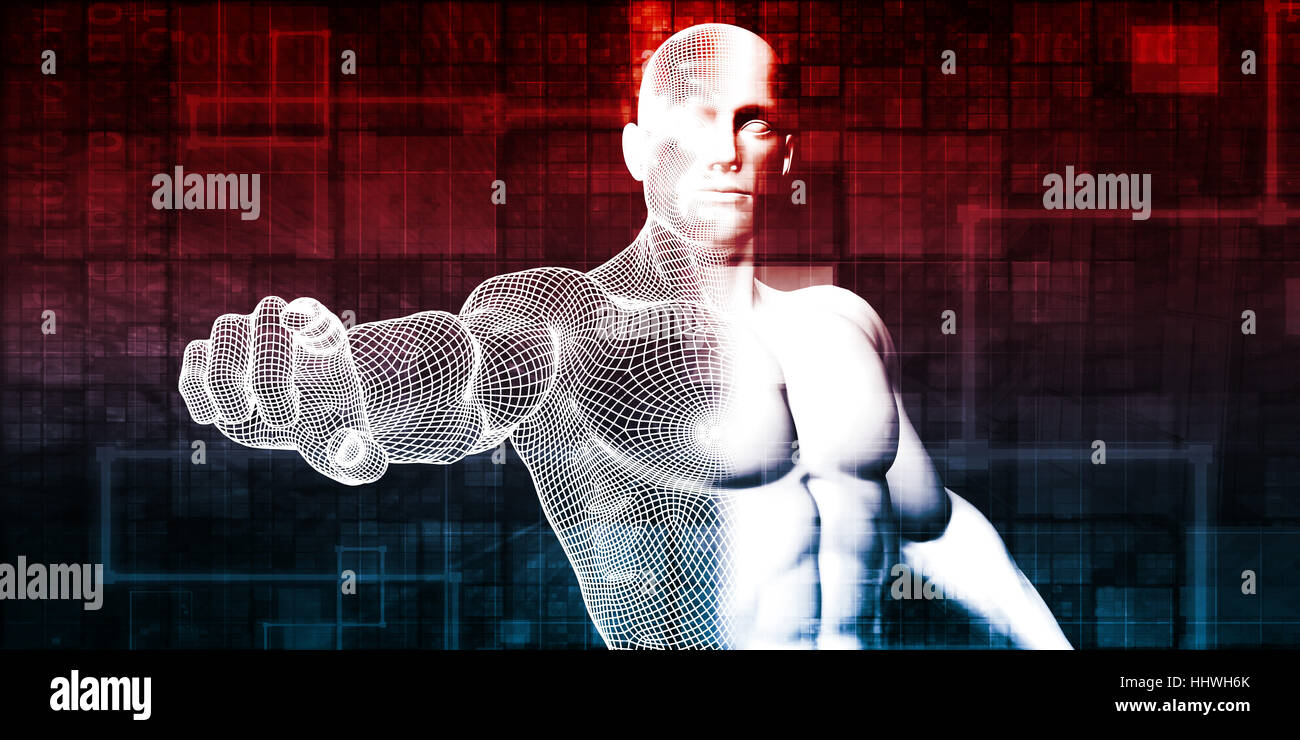 Security System with Intelligent AI Man Guard Stock Photo - Alamy